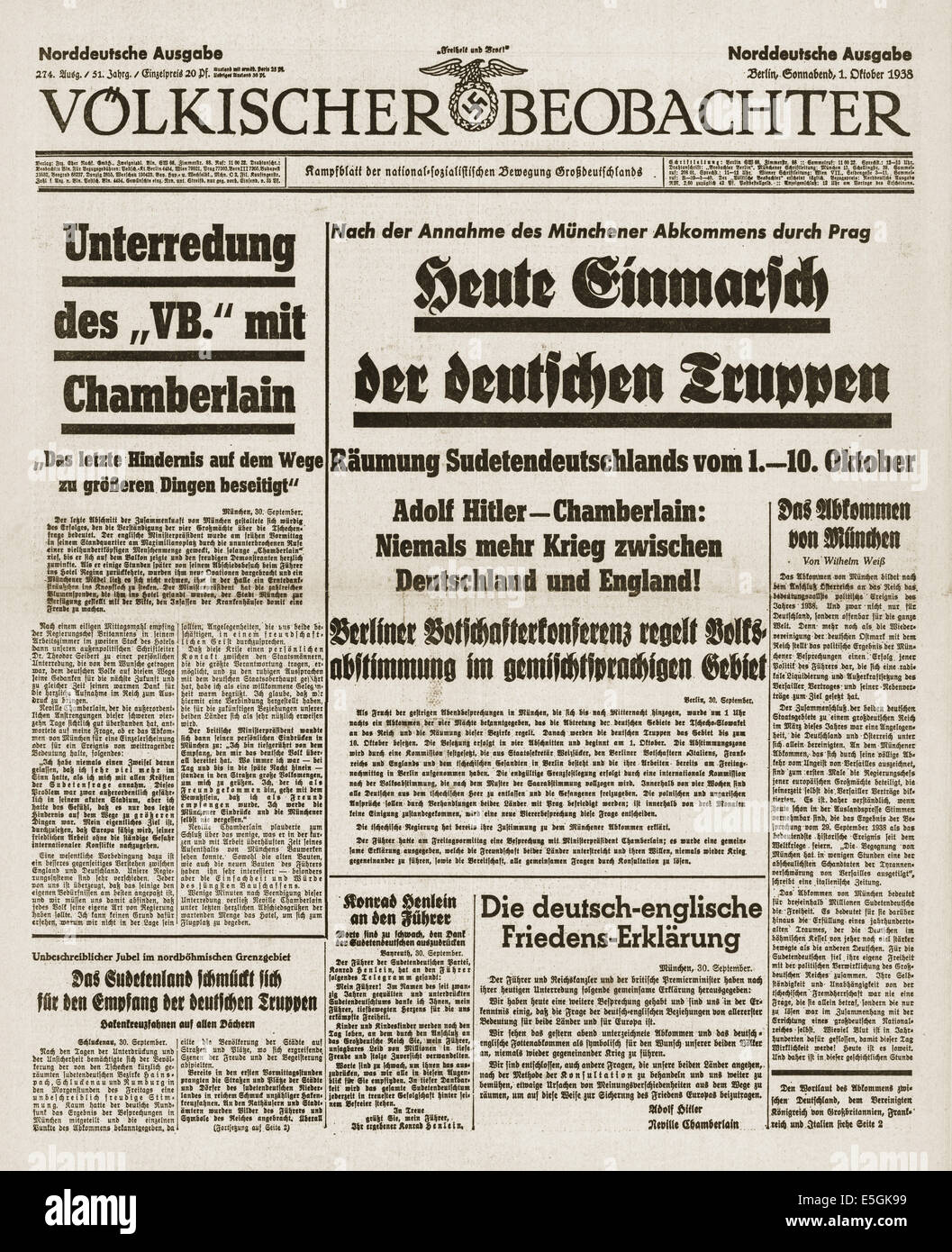 1923 Völkischer Beobachter (Germany) front page reporting the Munich ...