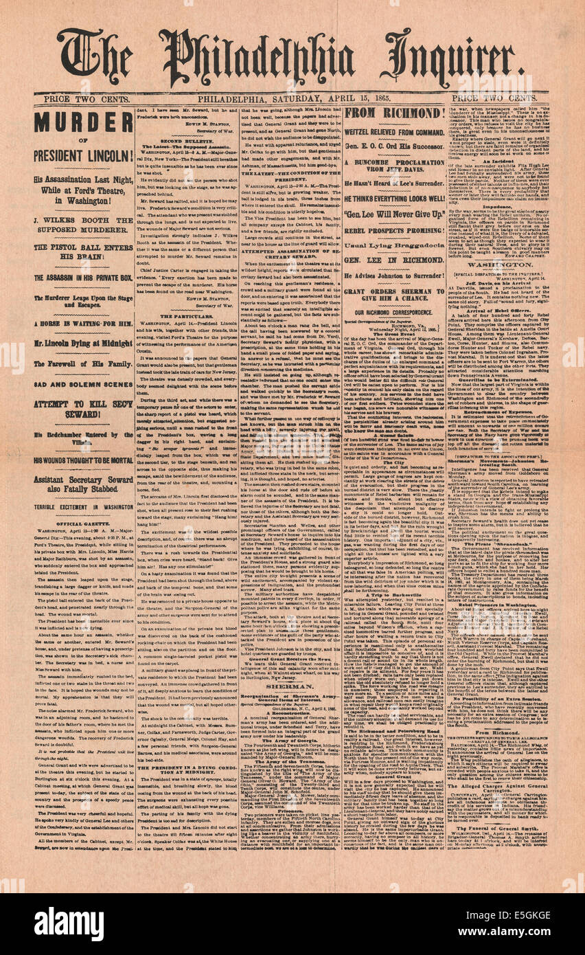 The philadelphia inquirer front page hi-res stock photography and ...