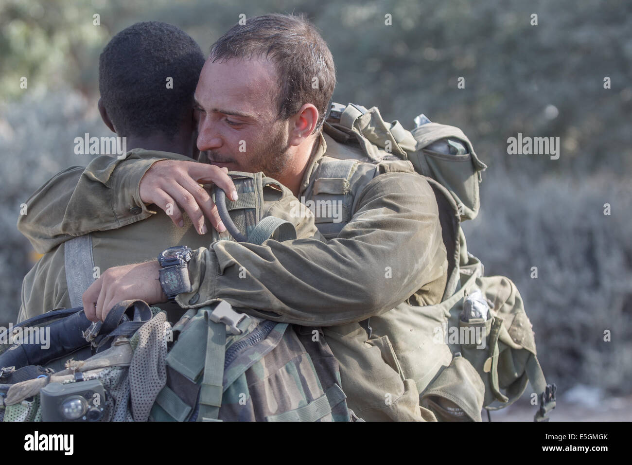 Gaza Border. 30th July, 2014. Israeli soldiers from the Givati Brigade ...