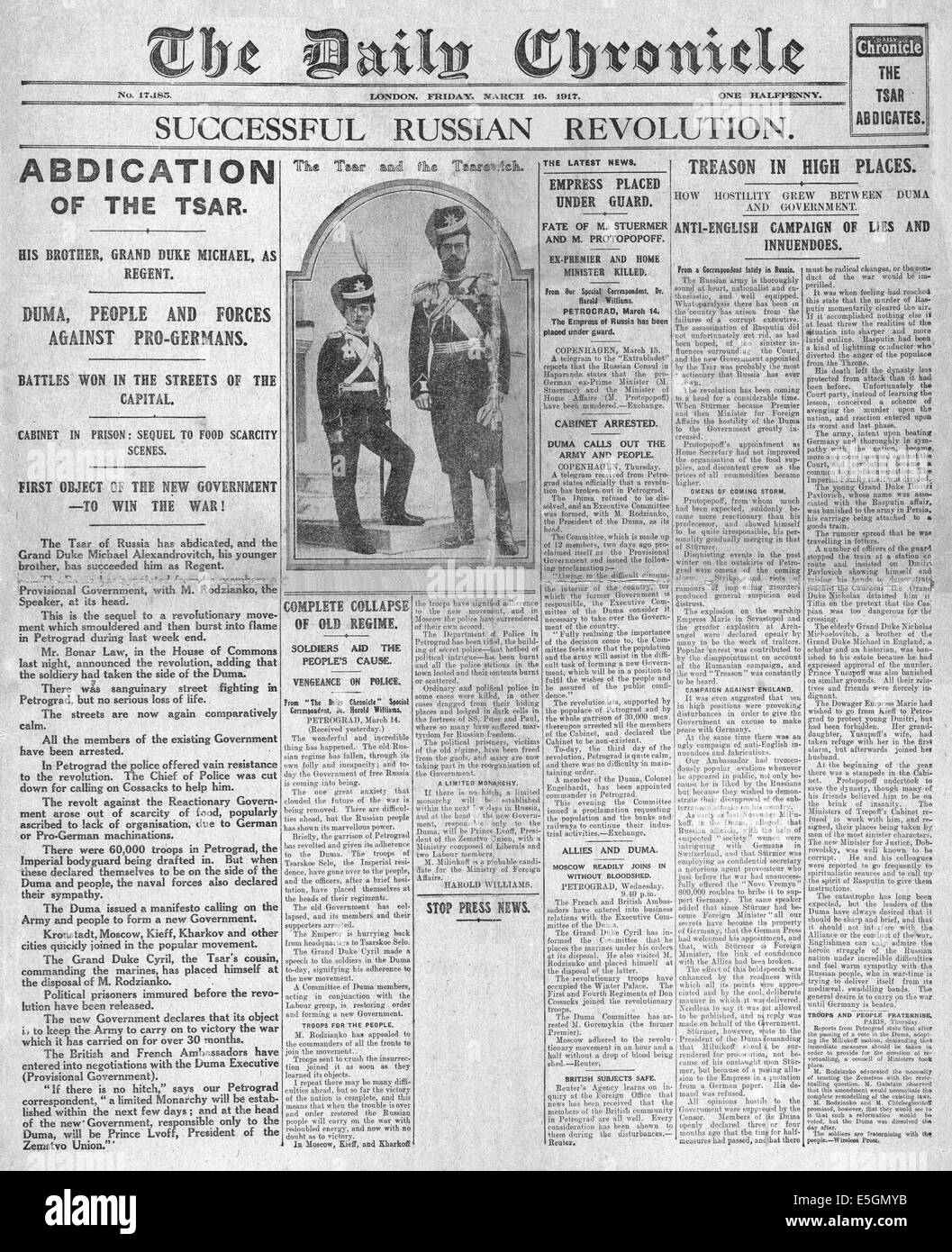Russian newspaper 1917 Black and White Stock Photos & Images - Alamy