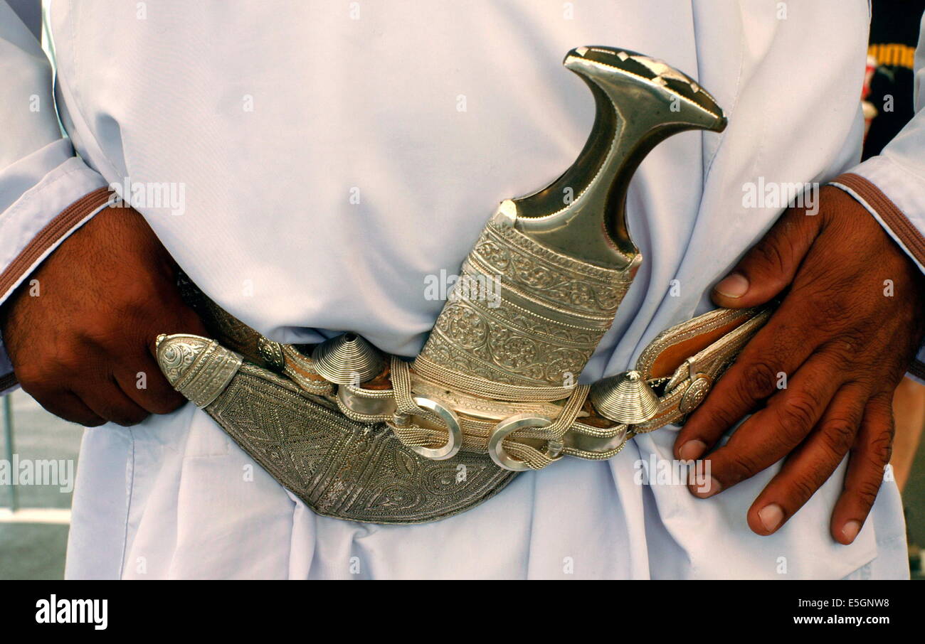 PORTSMOUTH,ENGLAND-SAILOR ON BOARD OMANI CORVETTE WEARS A TRADITIONAL ...