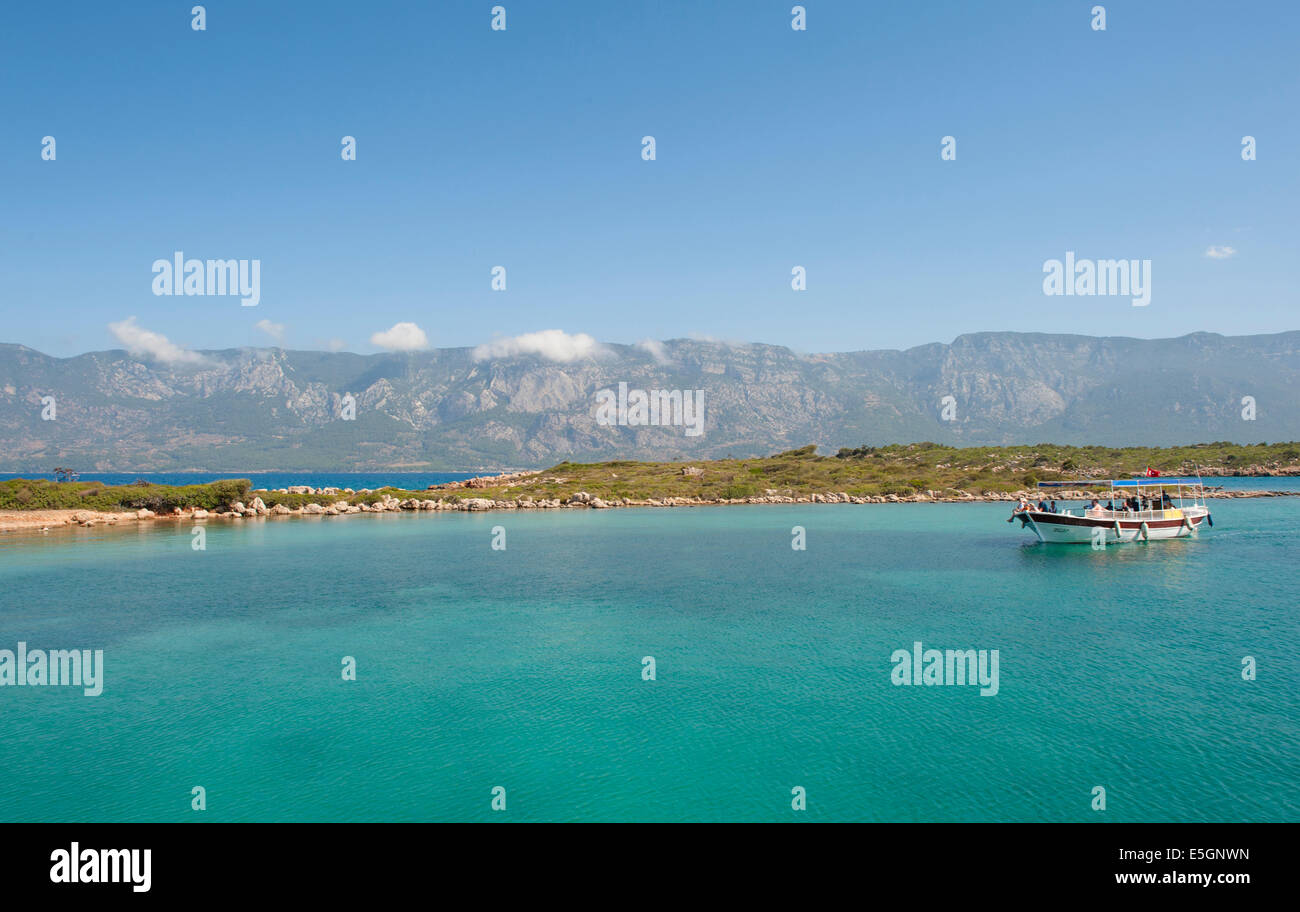 The port of Sedir adasi island in the Gulf of Gökova, famous for its ...