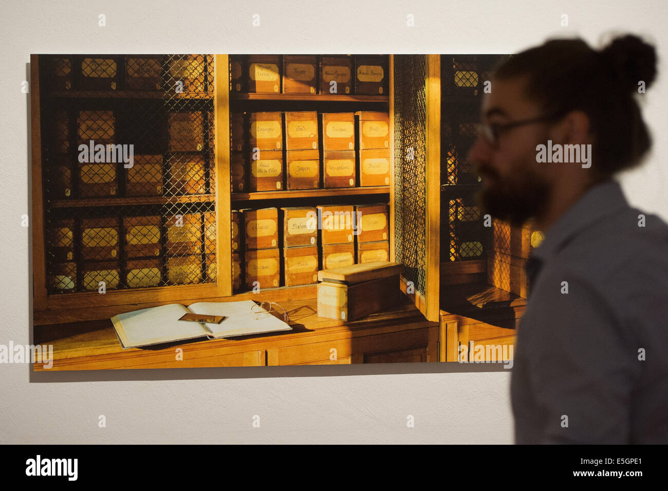 Berlin, Germany. 31st July, 2014. A visitor looks at the photo ...