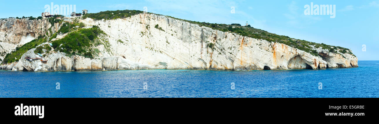 View of Blue Caves from ferry (Zakynthos, Greece, Cape Skinari ...