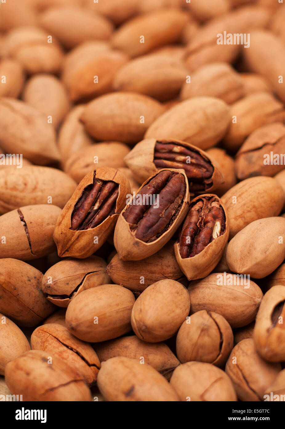 Pecan background texture Stock Photo - Alamy