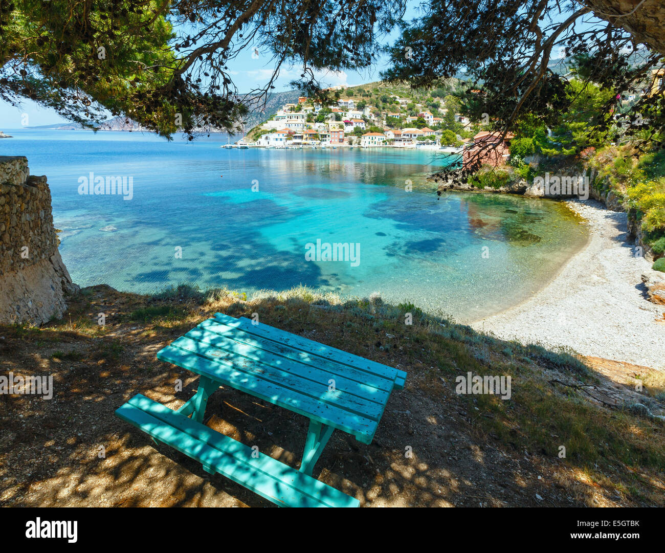 View village beach assos hi-res stock photography and images - Alamy