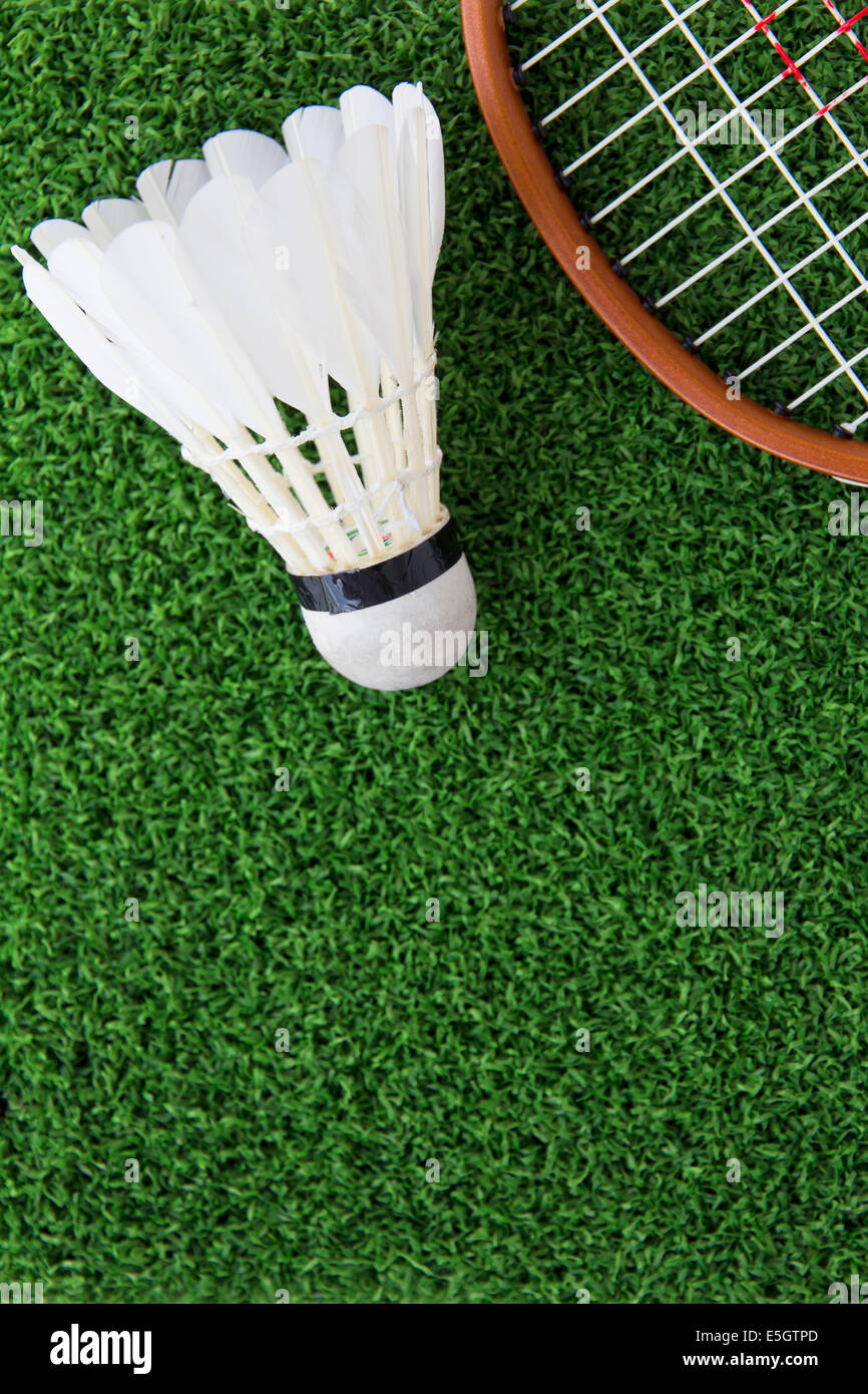 shuttlecock on court Stock Photo - Alamy