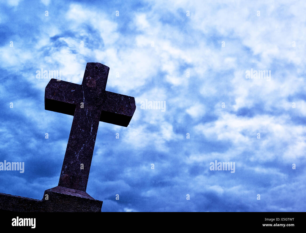 detail of cross on the blue sky Stock Photo - Alamy