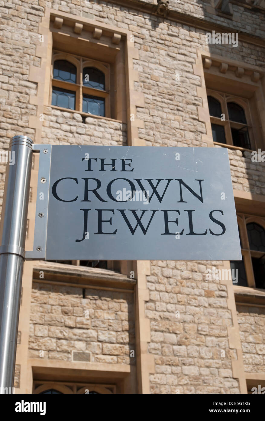 sign for the crown jewels, at the entrance to the exhibition of that ...