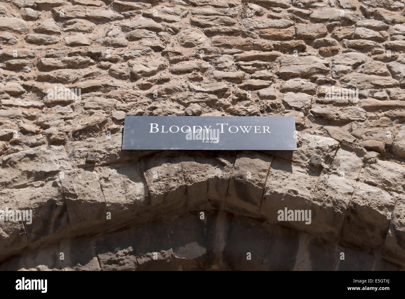 sign for the 1225 bloody tower, at the tower of london, england Stock ...