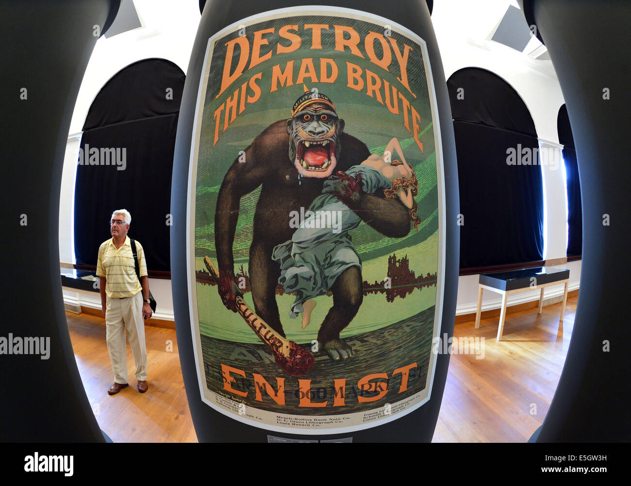 A poster from WWI hangs in the annual exhibition of the Weimar ...