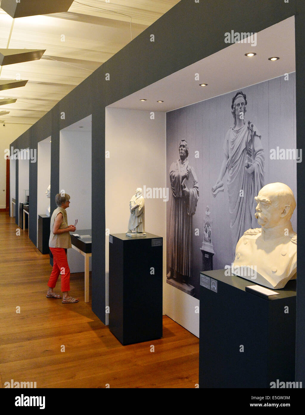 A woman walks through the annual exhibition of the Weimar Classical ...