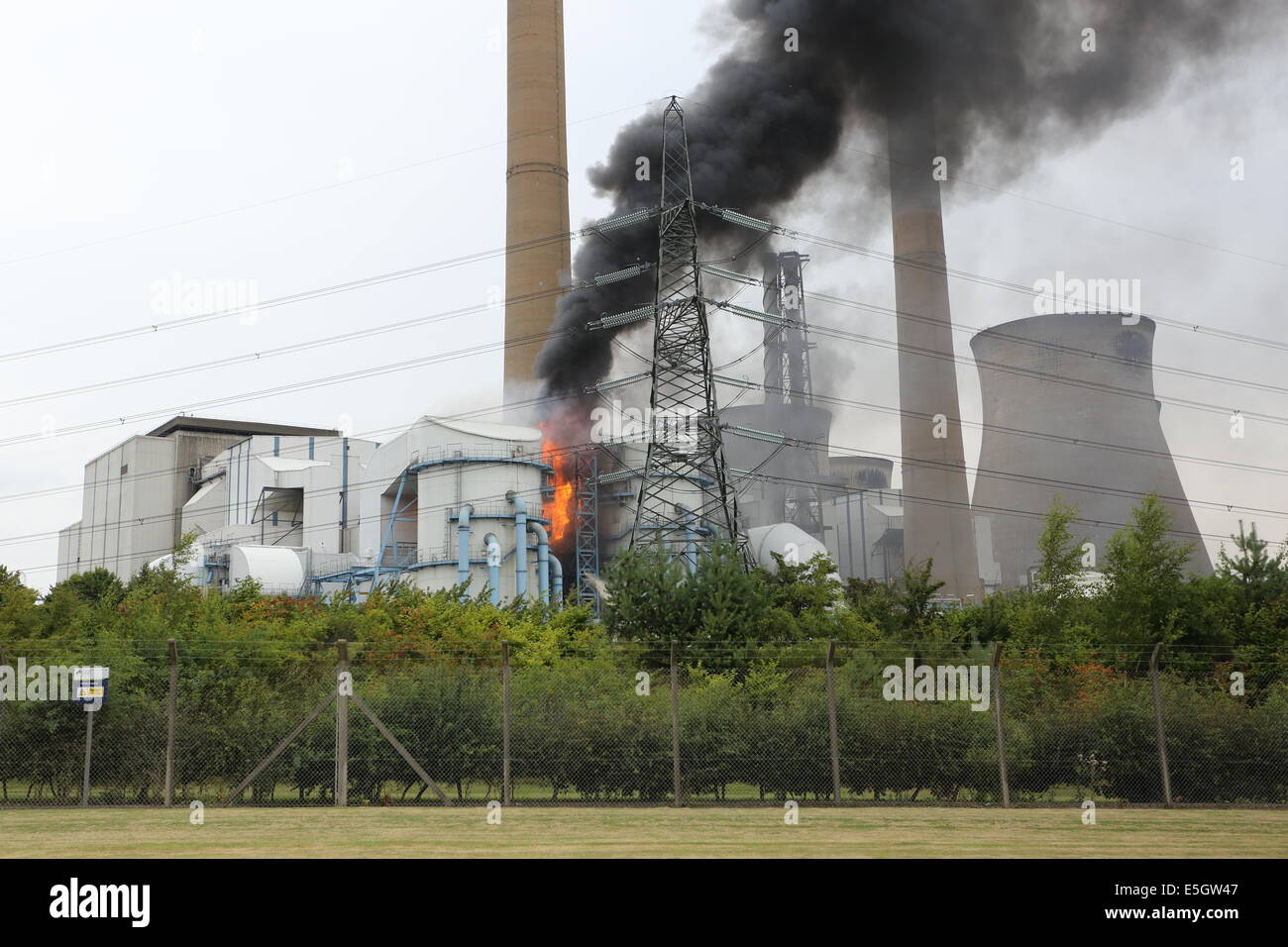 fire at ferrybridge C coal fired power station west Yorkshire UK Stock ...