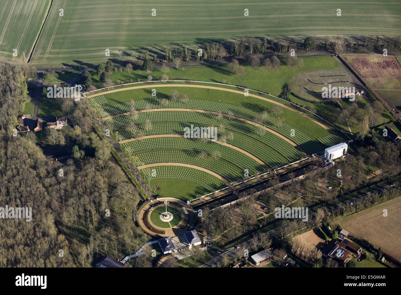 Madingley American Cemetary Aerial View Stock Photo - Alamy