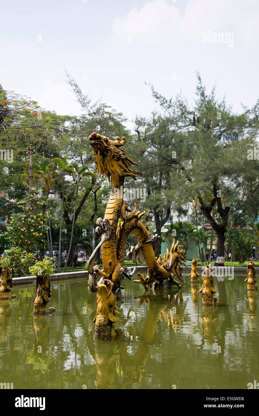 Dragon sculpture, Cholon, Ho Chi Minh City (Saigon), Socialist Republic ...