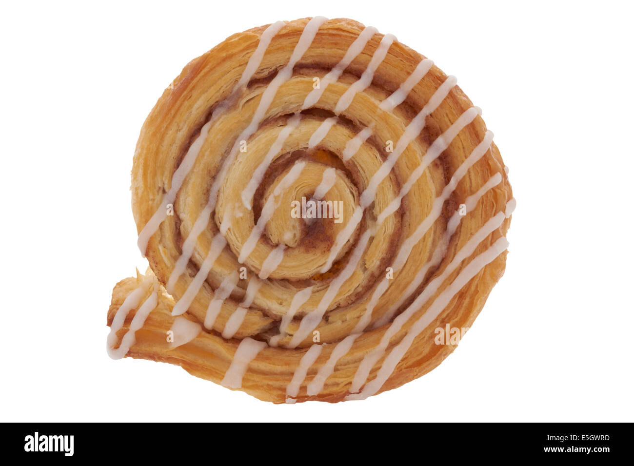 Cinnamon swirl pastry on white background Stock Photo - Alamy