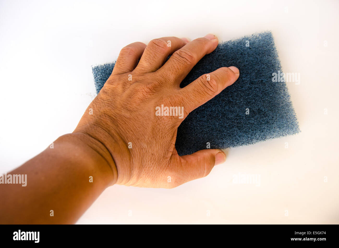 hand for cleaning with sponge Stock Photo - Alamy