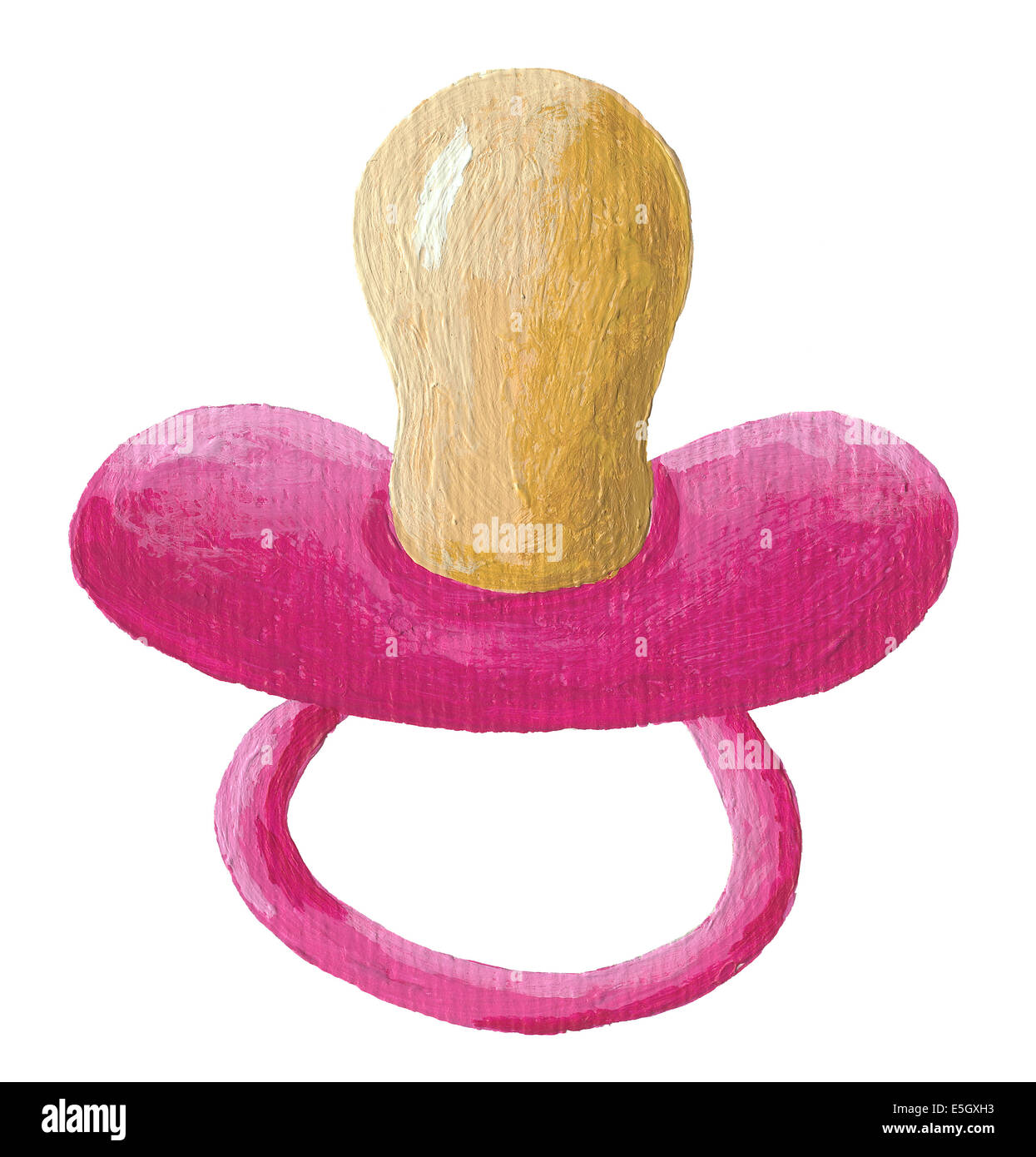 Acrylic illustration of pink soother Stock Photo - Alamy