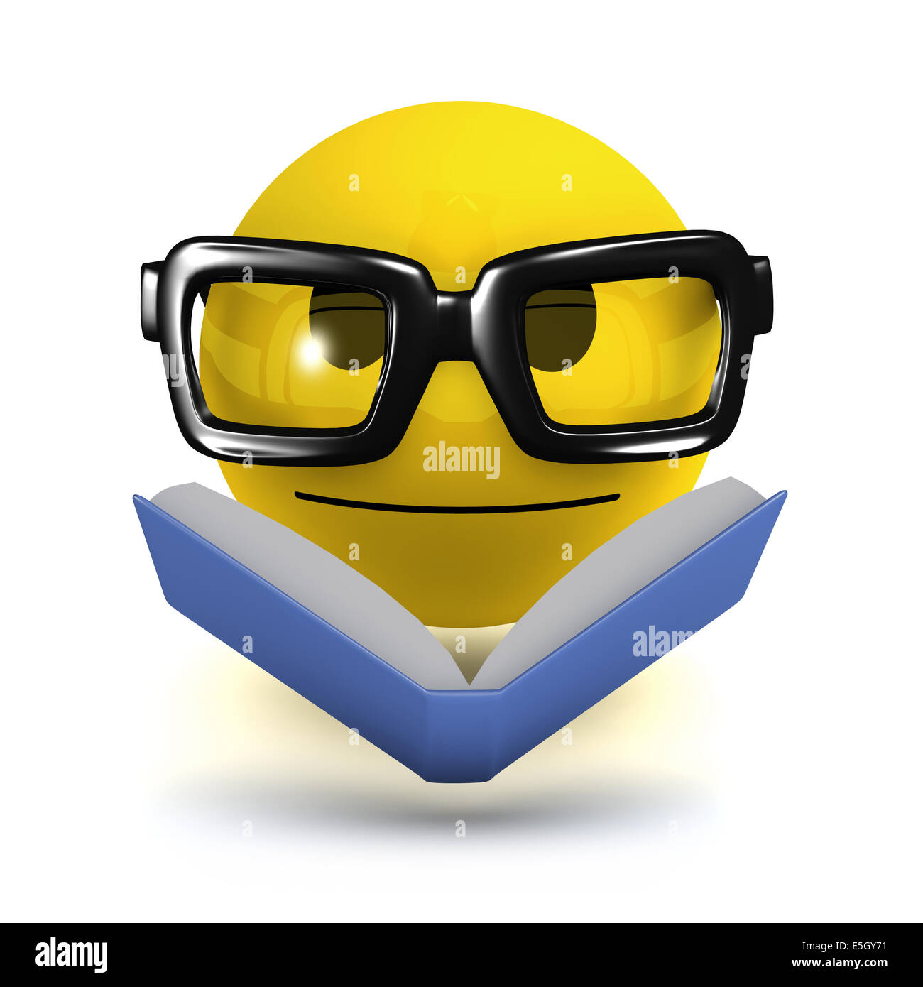 3d render of a smiley reading a book Stock Photo - Alamy