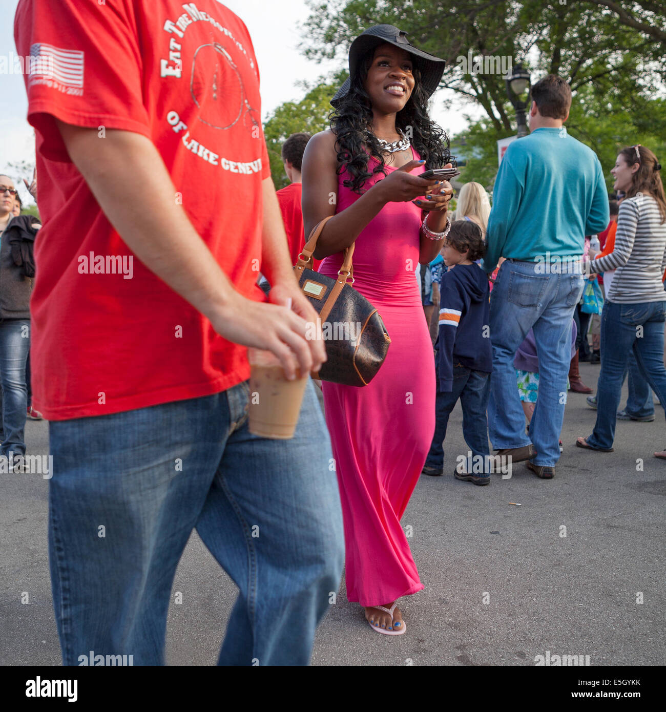 People enjoying Summerfest in Milwaukee, Wisconsin, USA Stock Photo - Alamy