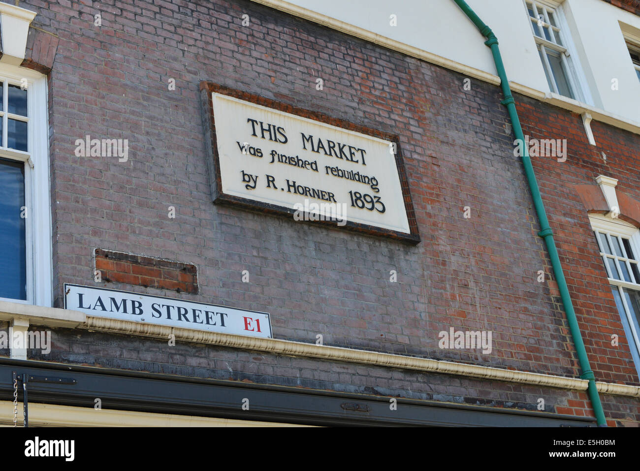 Spitalfields Market Robert Horner 1893 plaque Stock Photo - Alamy