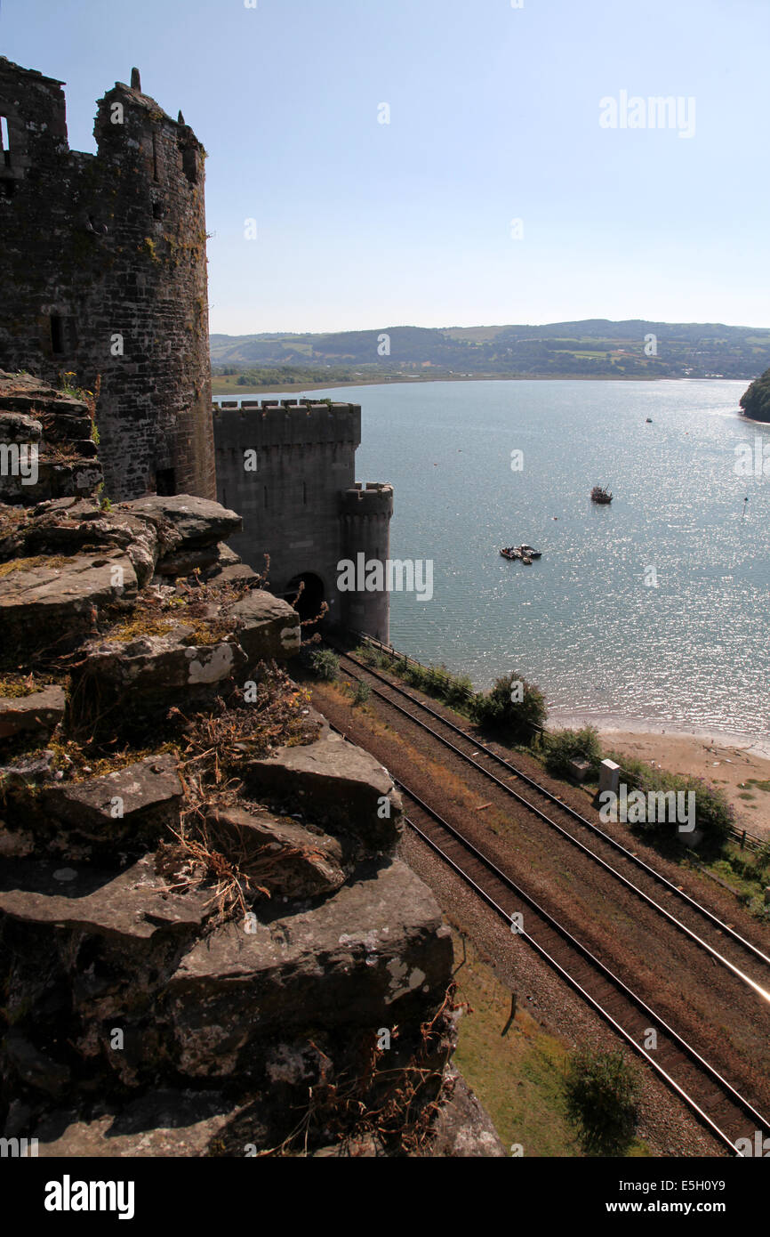 Looking up the Conwy estuary from Conwy castle Stock Photo - Alamy