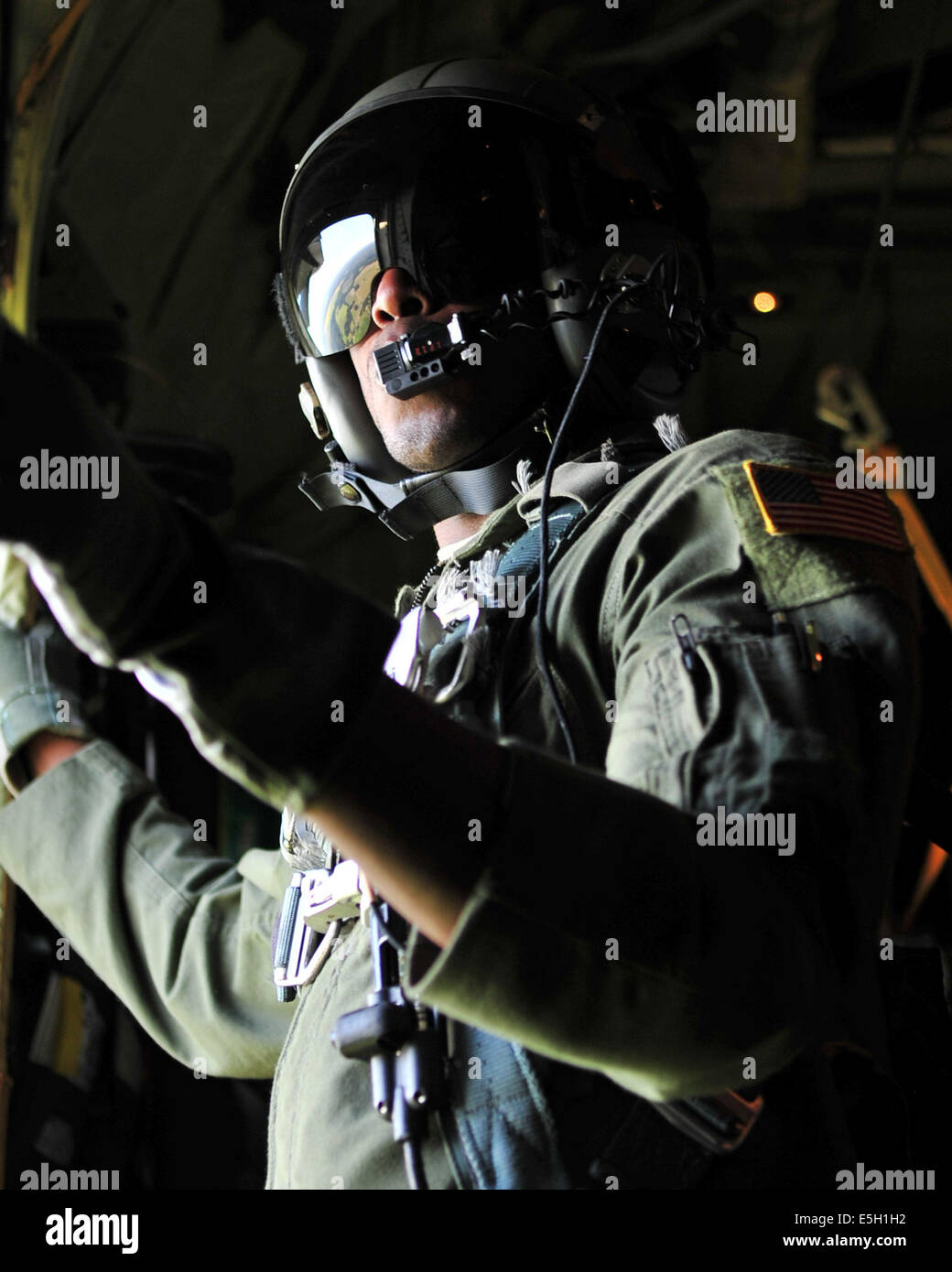 A loadmaster with the 37th airlift squadron hi-res stock photography ...