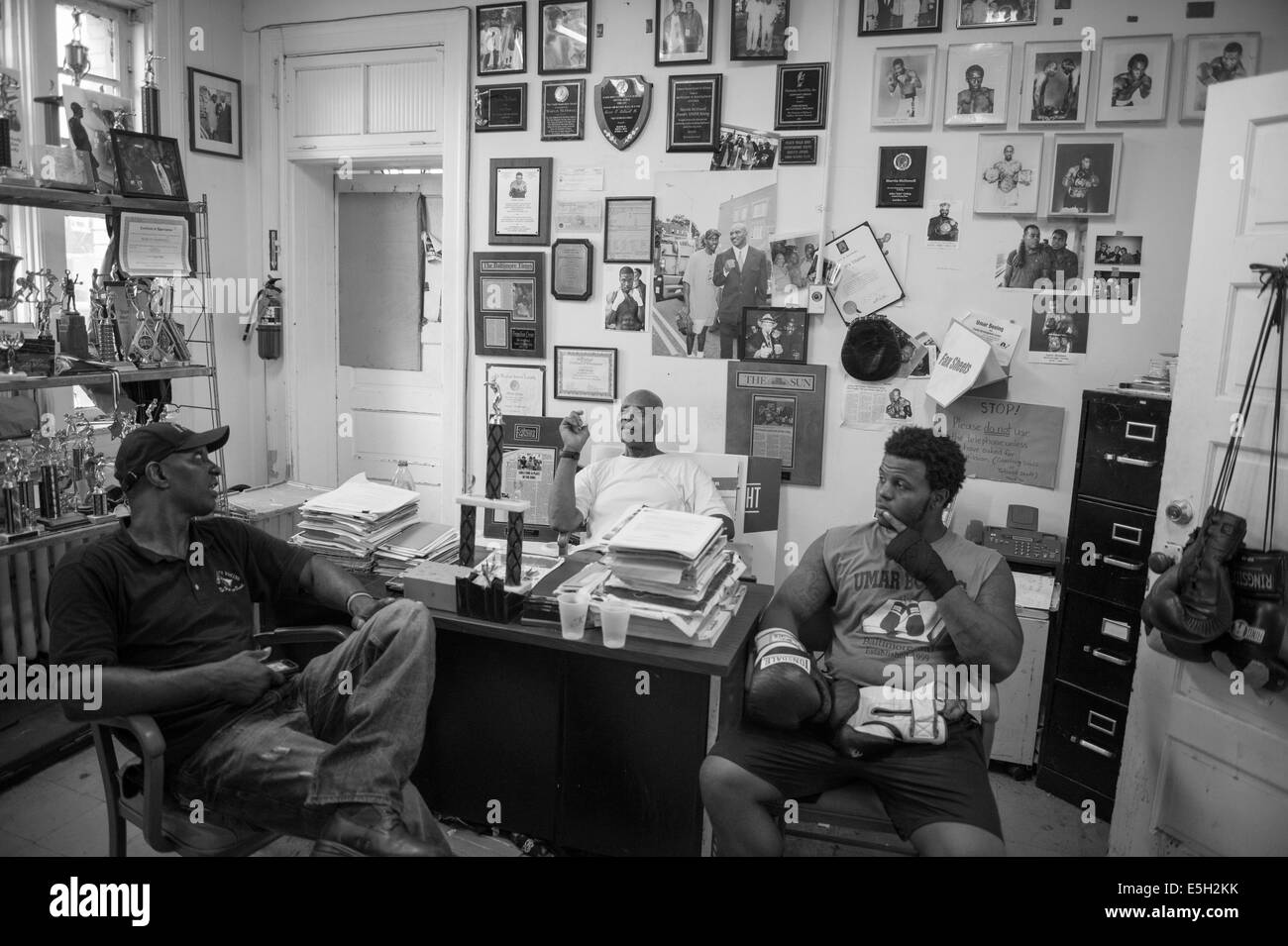 Marvin McDowell (left) founder of UMAR Boxing Gym in Baltimore, Md ...