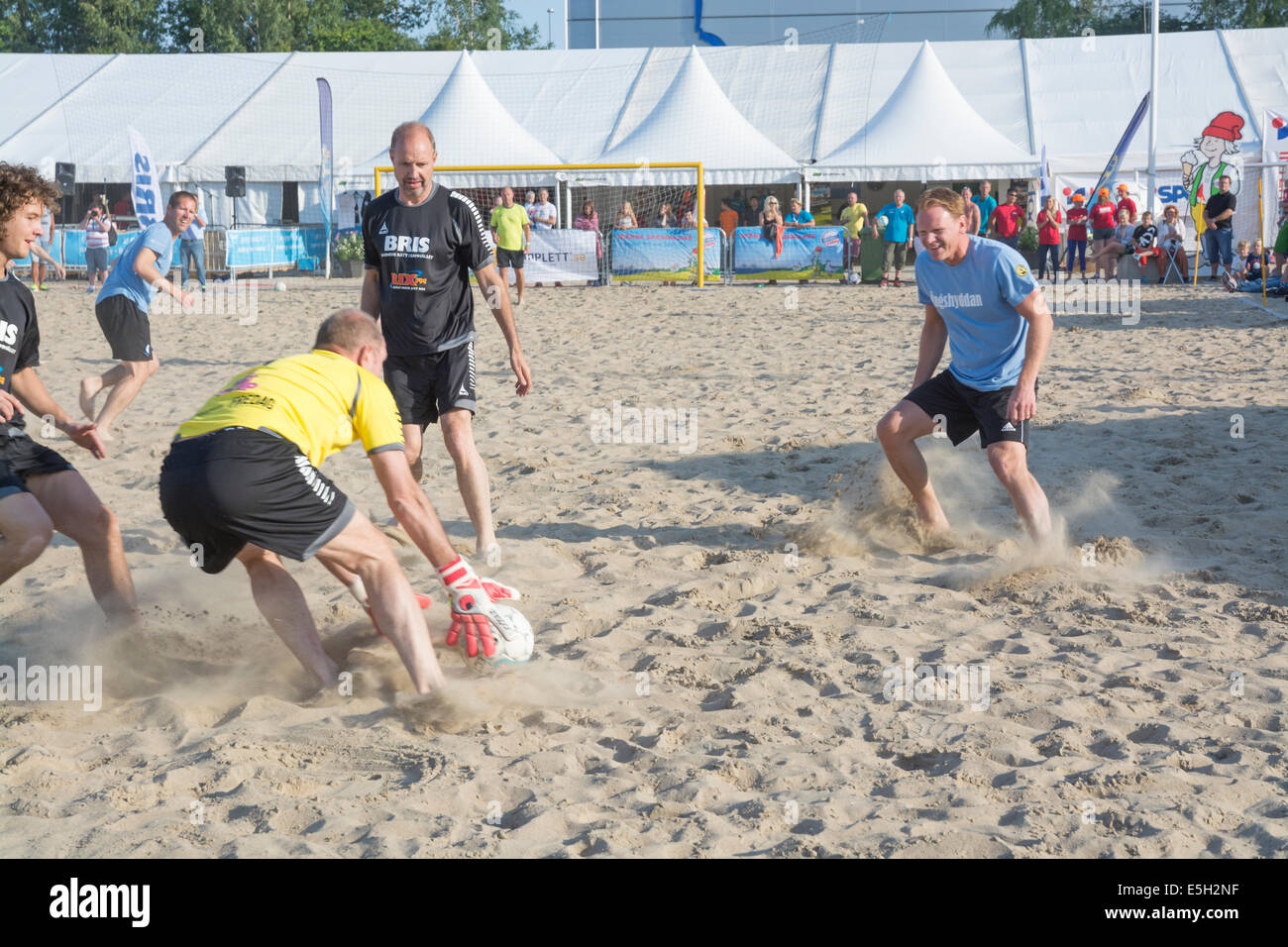 Charity game with Thomas and Andreas Ravelli at Beach Soccer Ahus ...