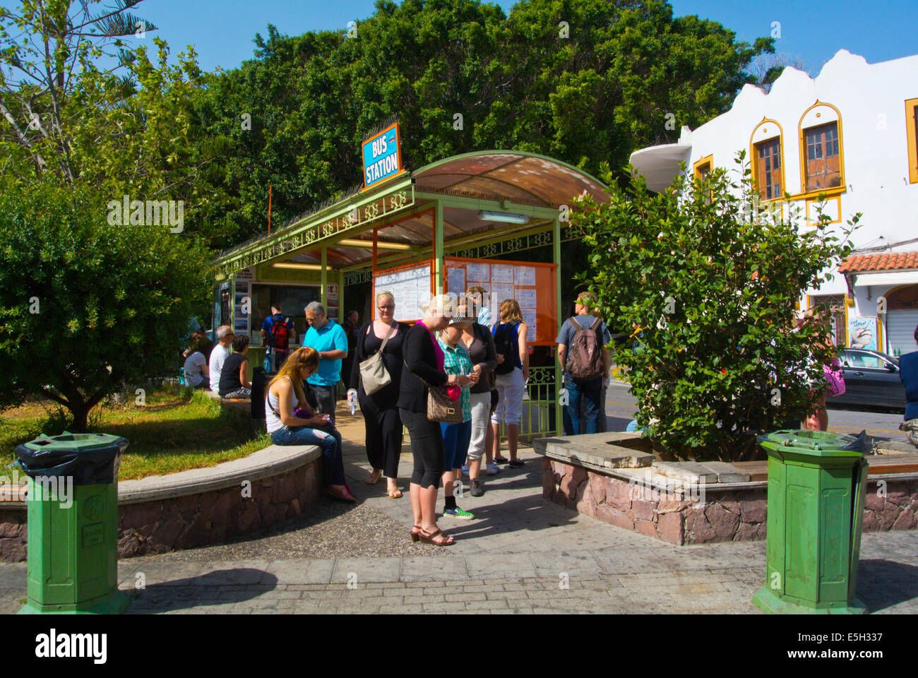 KTLE bus stop, new town, Rhodes city, Rhodes island, Dodecanese islands ...