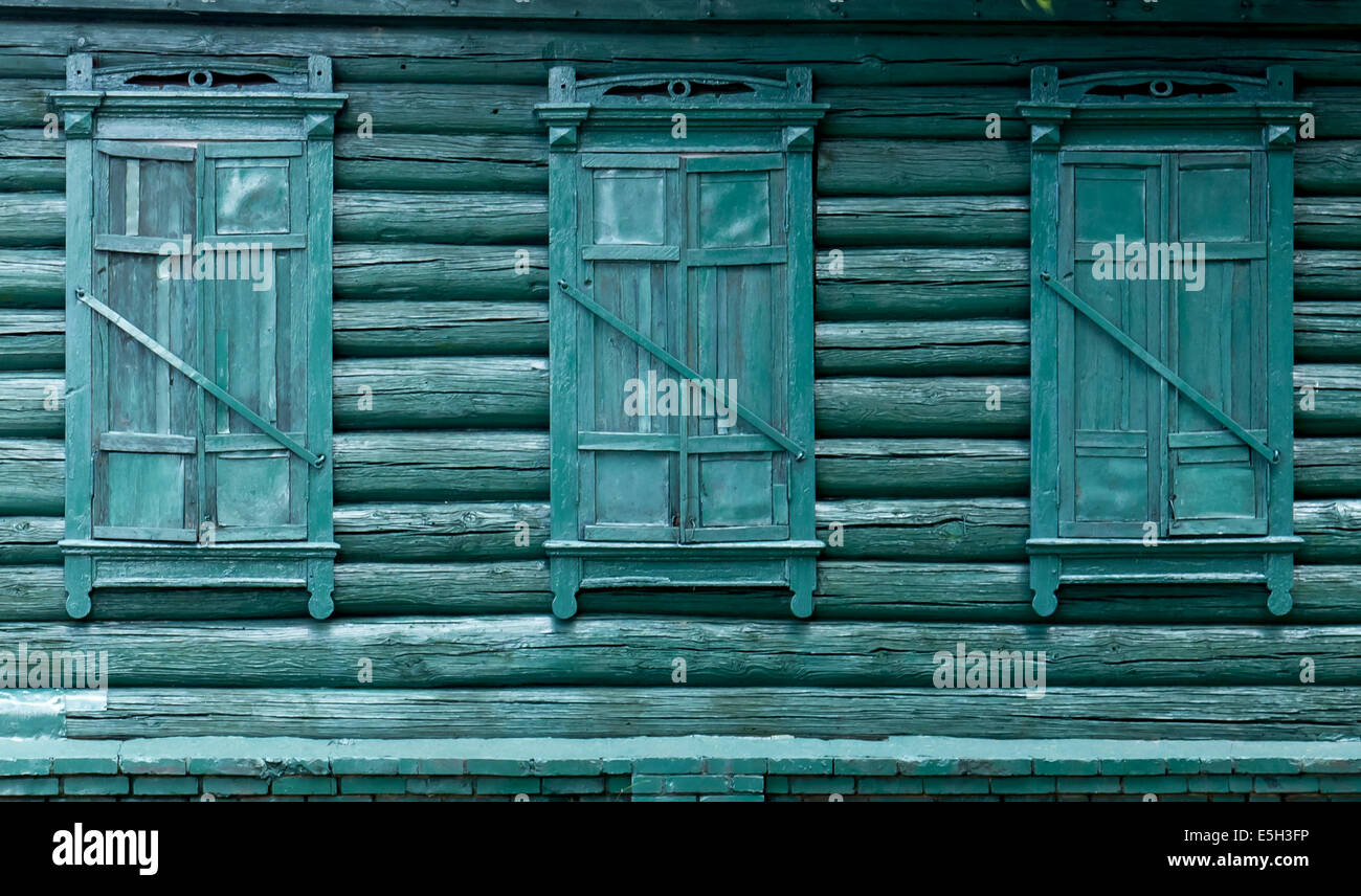 Wooden window with shutter doors Stock Photo - Alamy