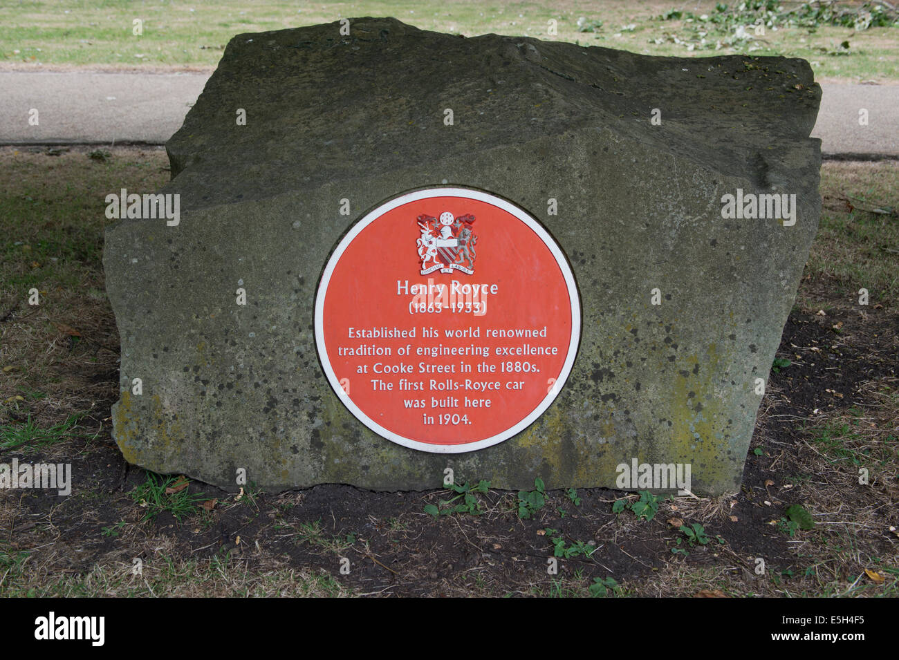 A plaque to commemorate Henry Royce (1863-1933) located in the Hulme ...