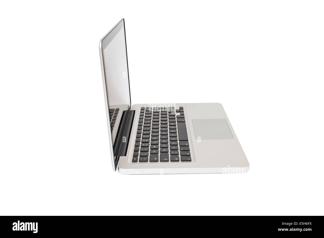 Modern silver laptop isolated on white background Stock Photo - Alamy