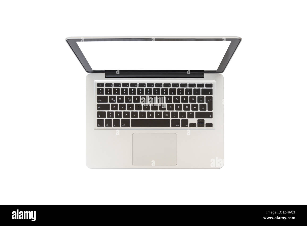 Modern silver laptop isolated on white background Stock Photo - Alamy
