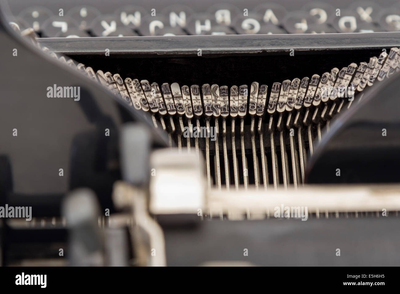 Detail view of the type bars of an old typewriter Stock Photo - Alamy