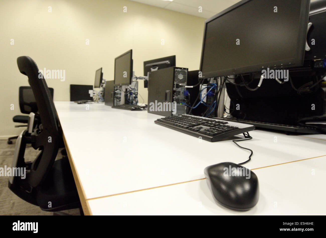 Empty Classroom And Computer High Resolution Stock Photography and ...