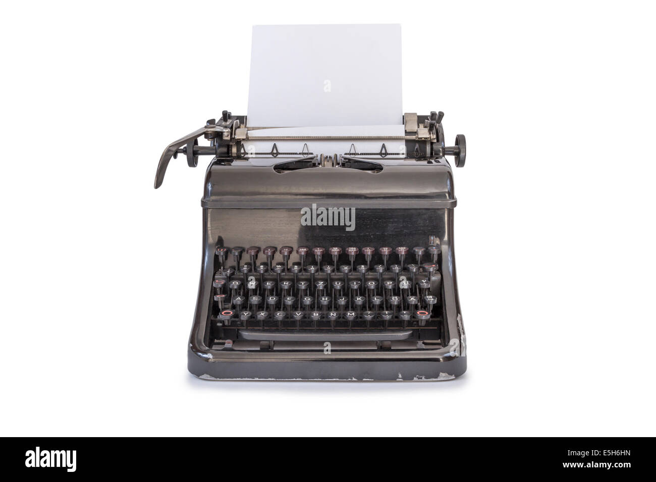 Black old Typewriter isolated on white background Stock Photo - Alamy