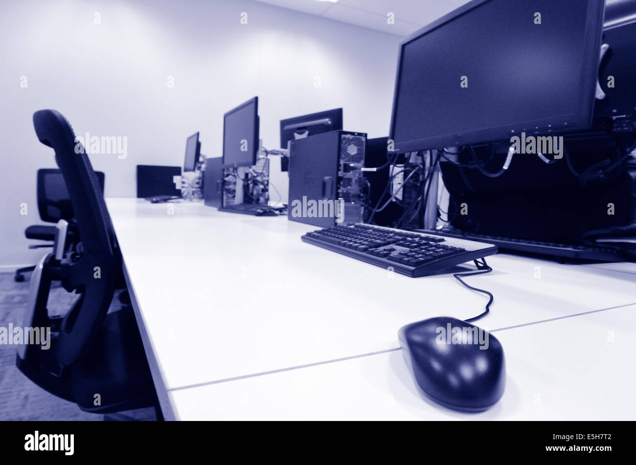 Computer Lab Room Empty Workstation High Resolution Stock Photography ...