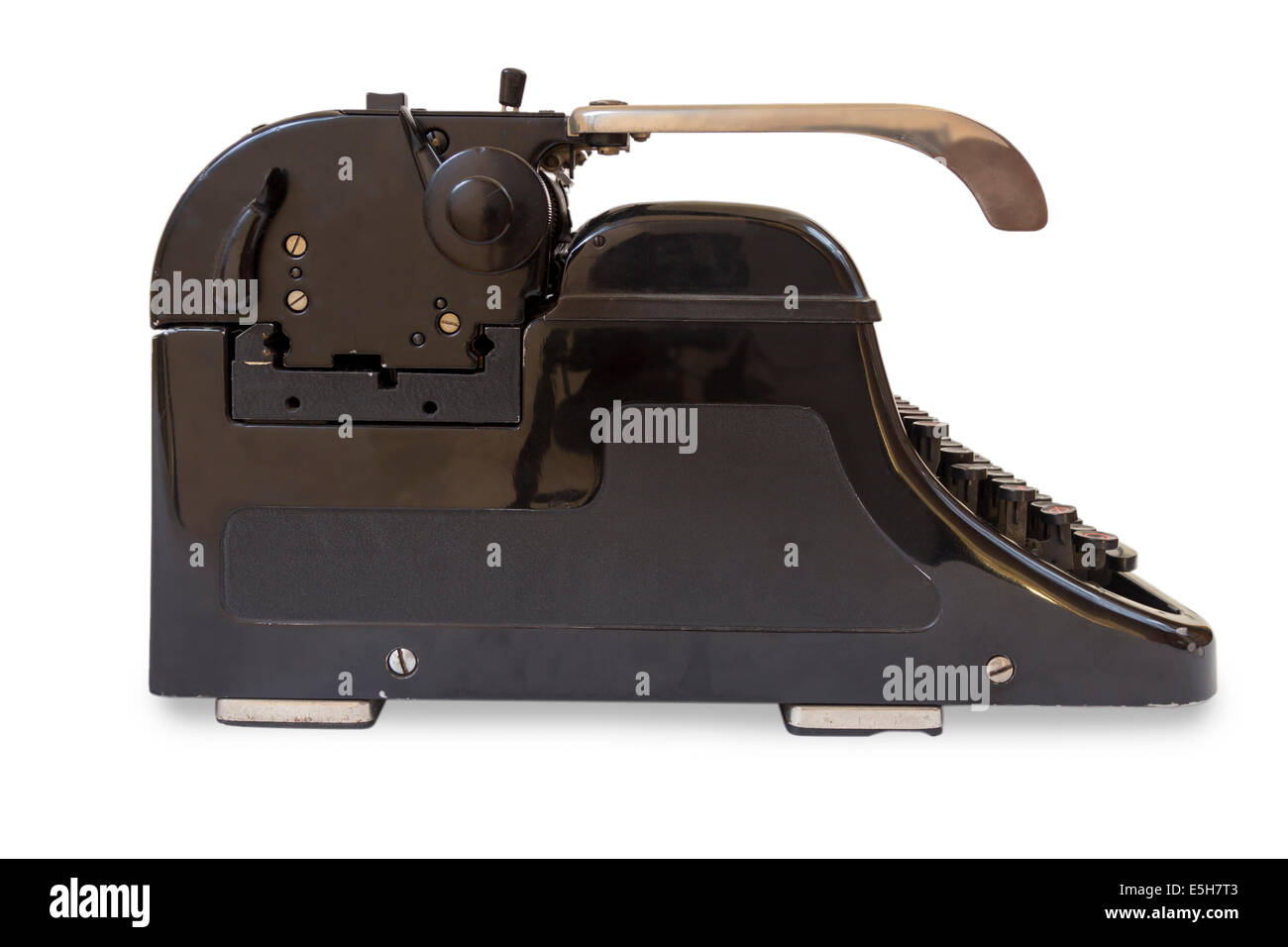 Black old Typewriter isolated on white background Stock Photo - Alamy