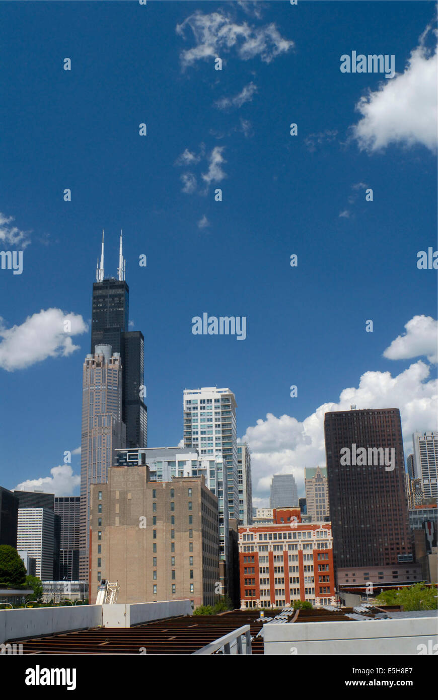 Chicago skyline as seen from the south side of the city. Chicago ...
