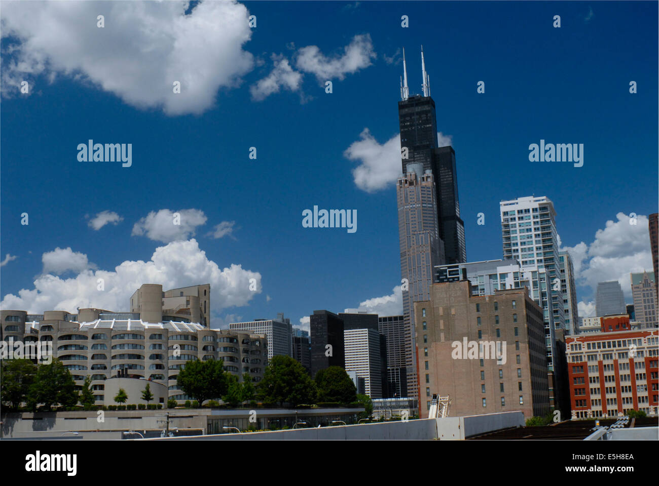 Chicago skyline as seen from the south side of the city. Chicago ...