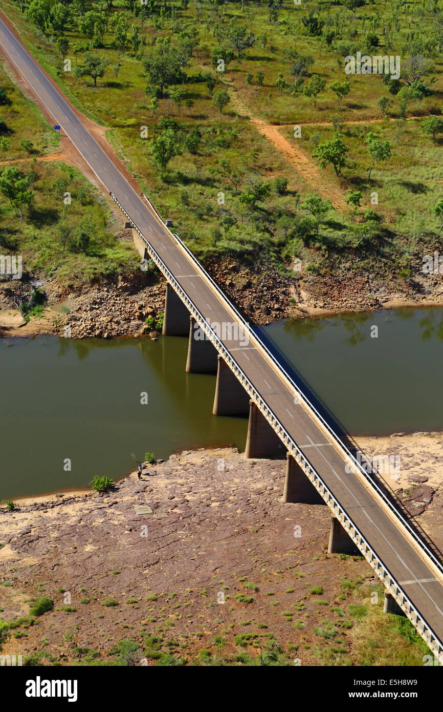 The Victoria Highway crosses the Dunham River near Kununurra, Western ...