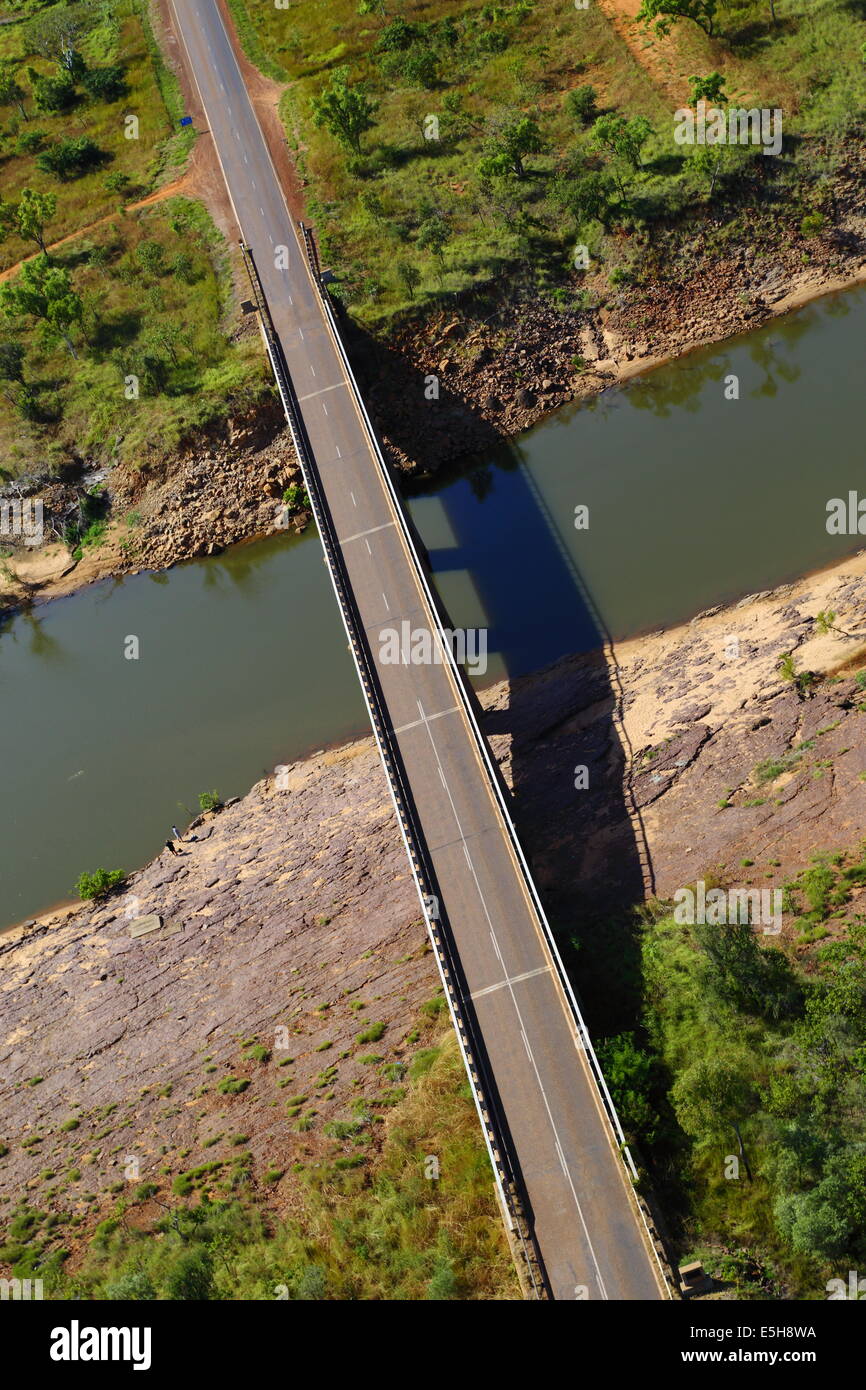 The Victoria Highway crosses the Dunham River near Kununurra, Western ...