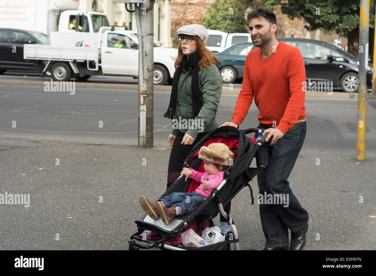 Father pushing pram hi-res stock photography and images - Alamy