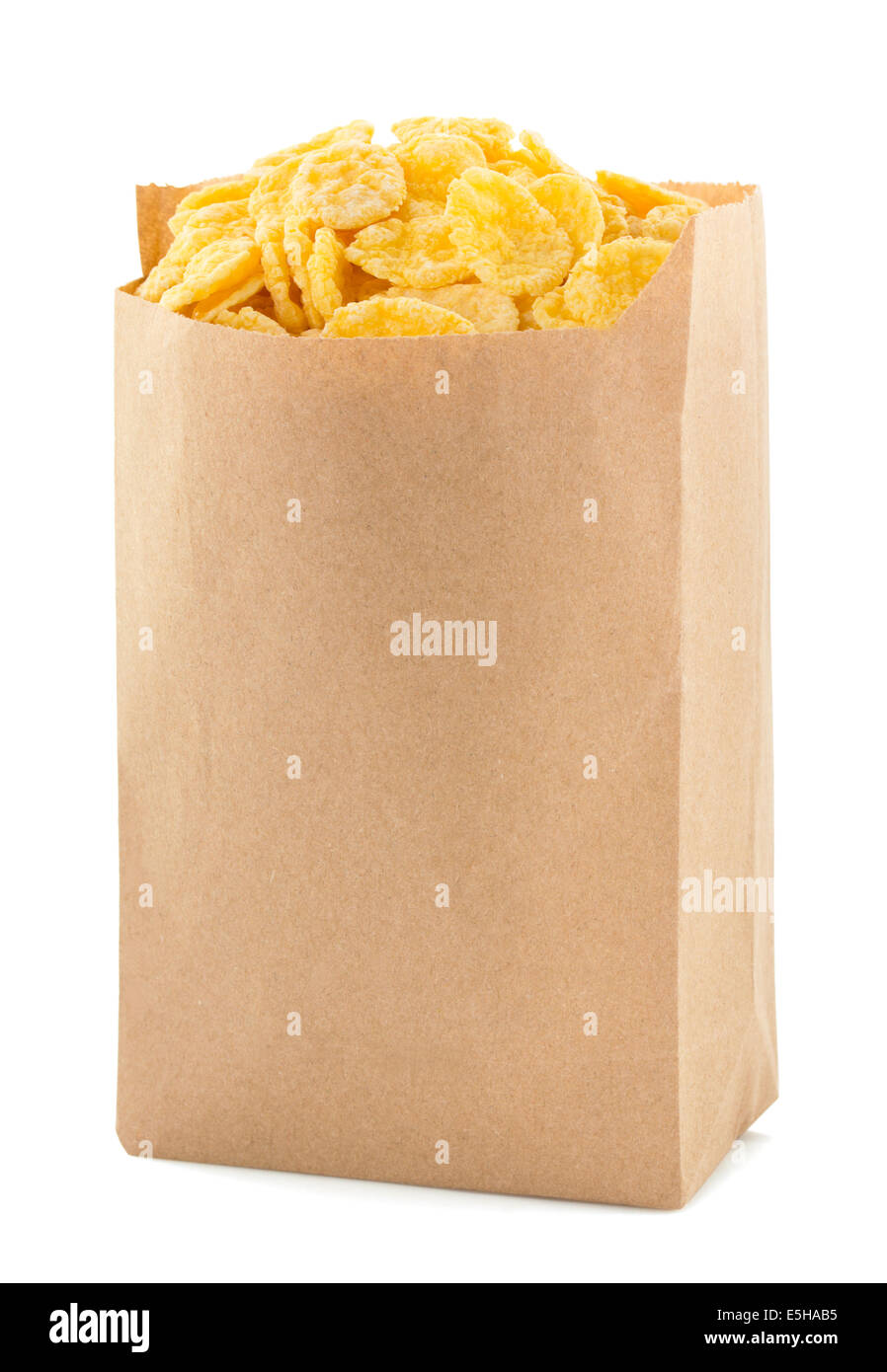 cereal corn flakes in paper bag isolated on white background Stock ...