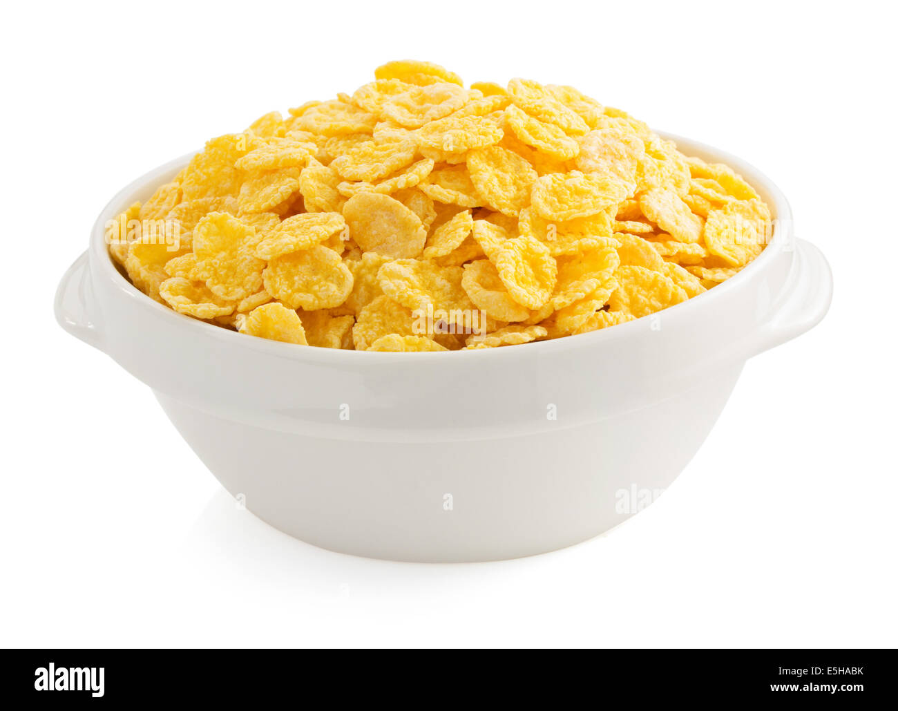 corn flakes in bowl isolated on white background Stock Photo - Alamy
