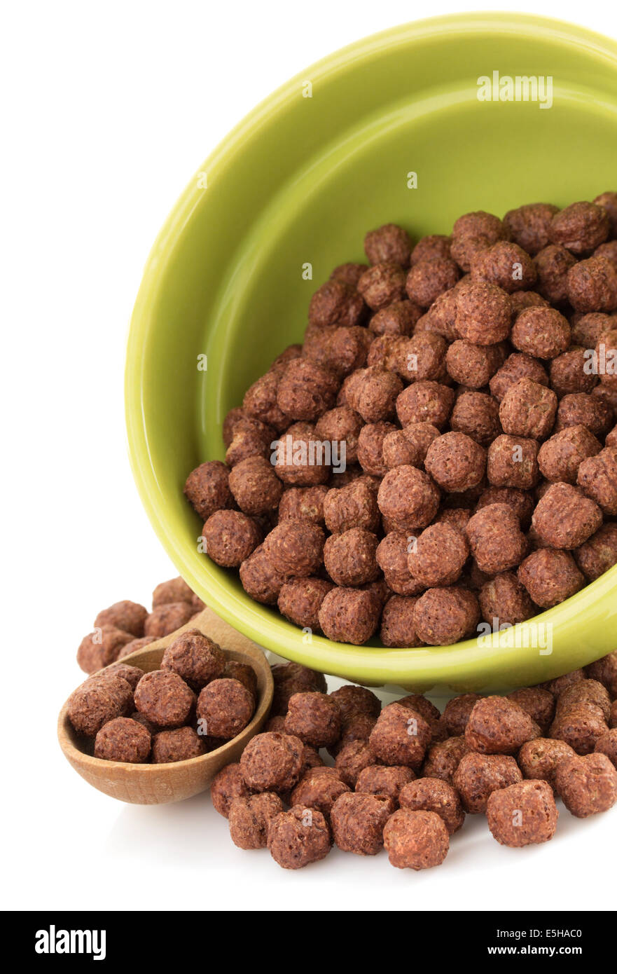 cereal chocolate balls in bowl isolated on white background Stock Photo ...