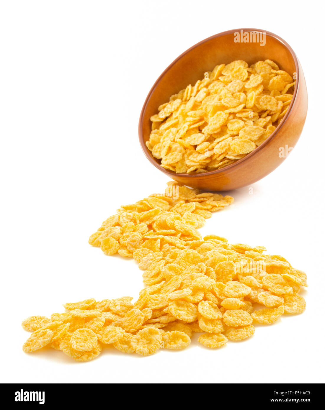 corn flakes in bowl isolated on white background Stock Photo - Alamy