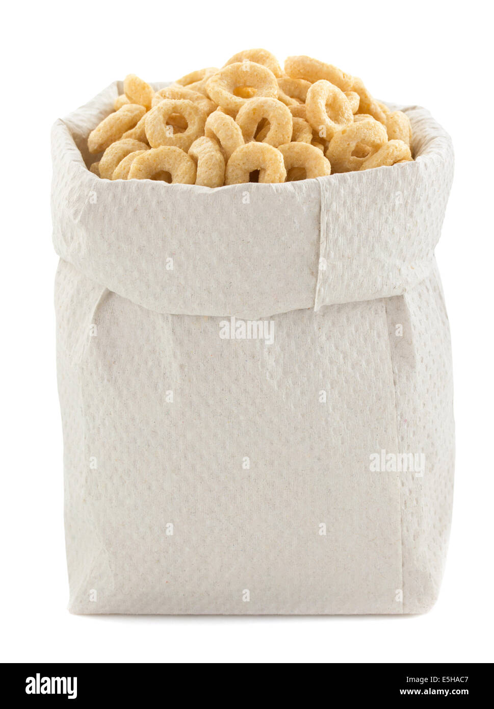 corn flakes rings in paper bag isolated on white background Stock Photo ...