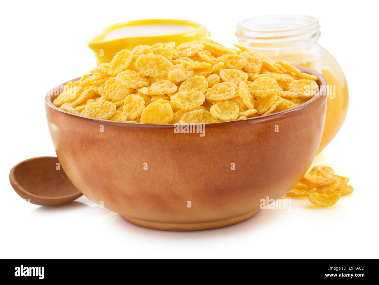 Corn flakes on red Cut Out Stock Images & Pictures - Alamy